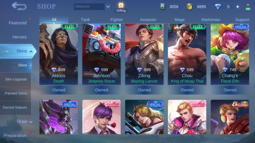141 SKINS, 8 EPIC SKINS, EPIC LIMITED FRANCO, EUDORA, LIGHTBORN ALUCARD ...