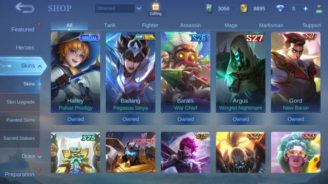 141 SKINS, 8 EPIC SKINS, EPIC LIMITED FRANCO, EUDORA, LIGHTBORN ALUCARD ...