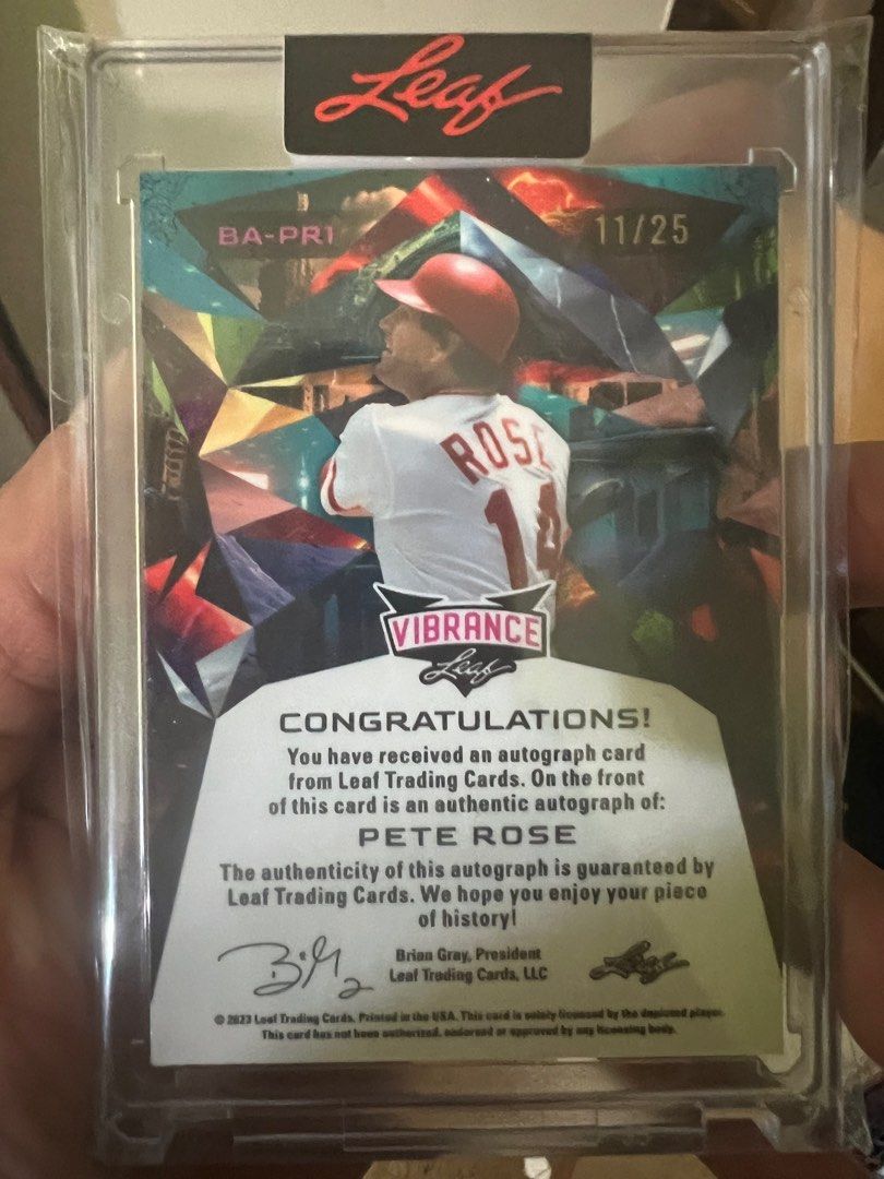 2023 Leaf Vibrance Pete Rose Auto /25, 興趣及遊戲, 玩具 & 遊戲類 - Carousell