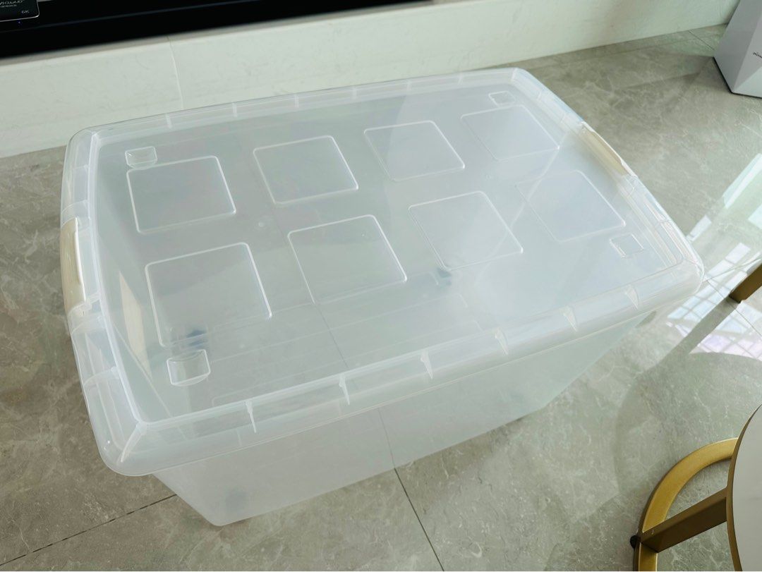 90L Transparent Storage Box, Furniture & Home Living, Home Improvement ...