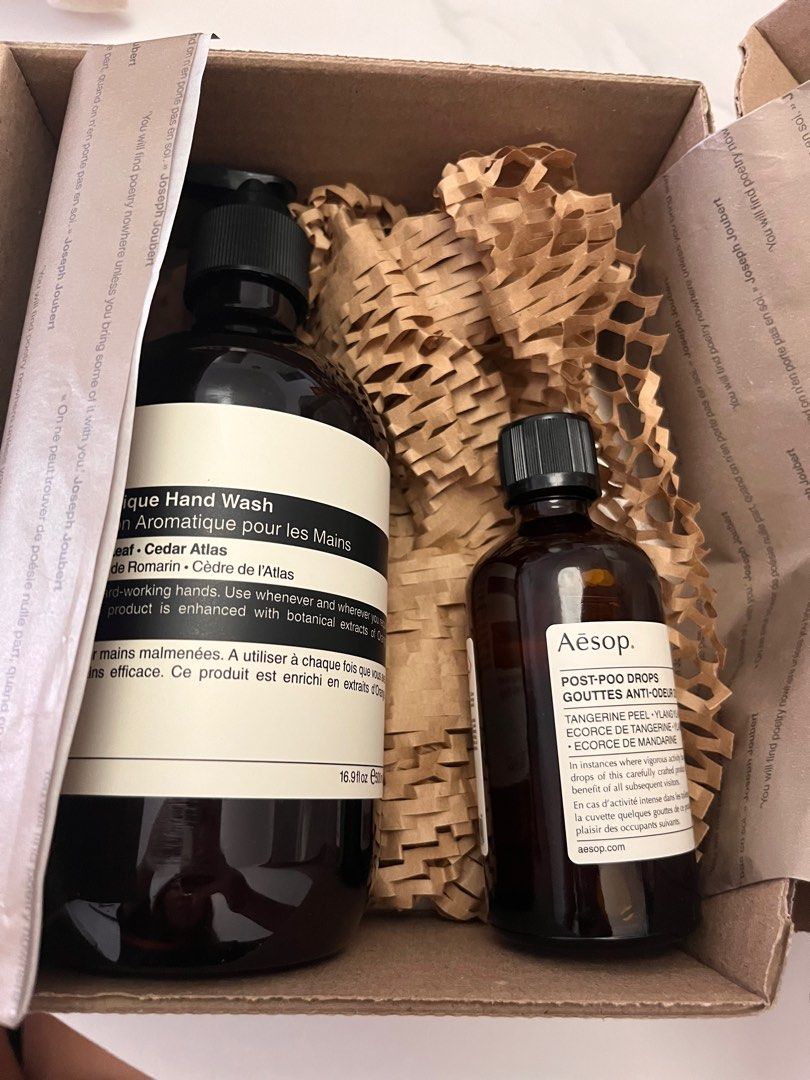 Aesop hand wash and post-poo drops, Beauty & Personal Care, Sanitary ...
