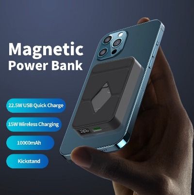 AIRDROPTECH PD 20W Powerbank With Stand 10000mAh Magnetic Wireless Fast ...