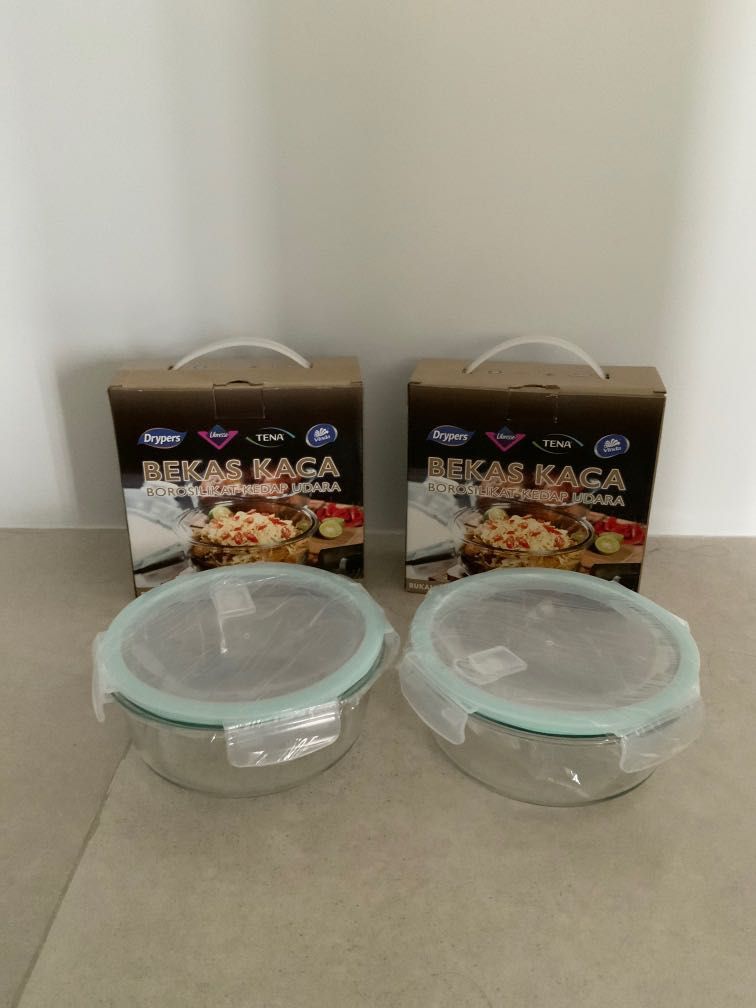 Airtight Glass Tupperware Bekas Kaca Borosilikat Kedap Udara ...