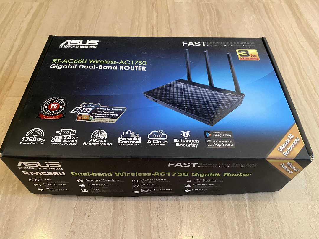 Asus RT-AC66U Wireless AC-1750 router, Computers & Tech, Parts ...