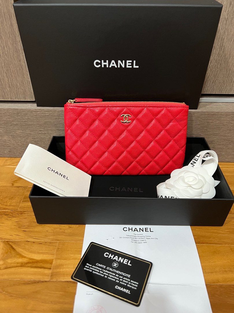 Authentic Chanel Small Case - Red Caviar, Luxury, Bags & Wallets on ...