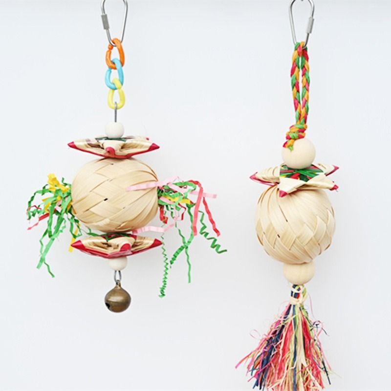Bird Toys | Handmade Straw | Parrot Biting Skewer | Raffia Straw ...