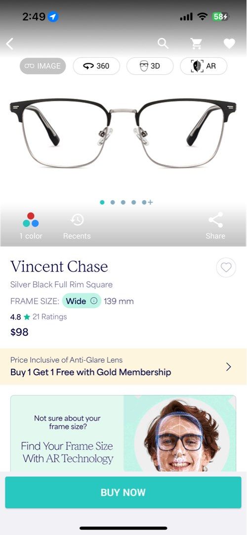 Brand new authentic Lenskart Vincent Chase Glasses