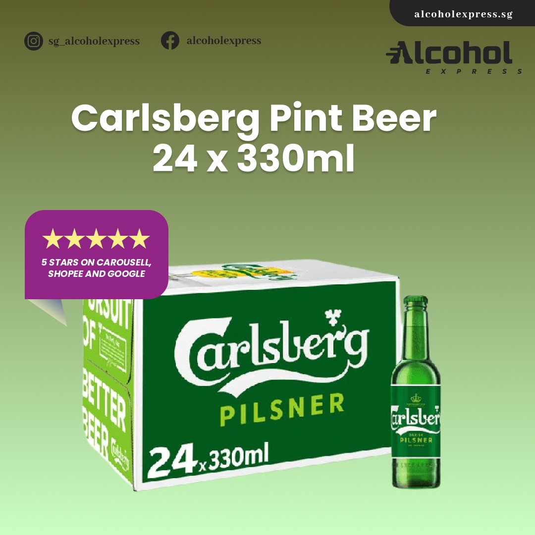 Carlsberg Pint Beer 24 x 330ml, Food & Drinks, Alcoholic Beverages on ...