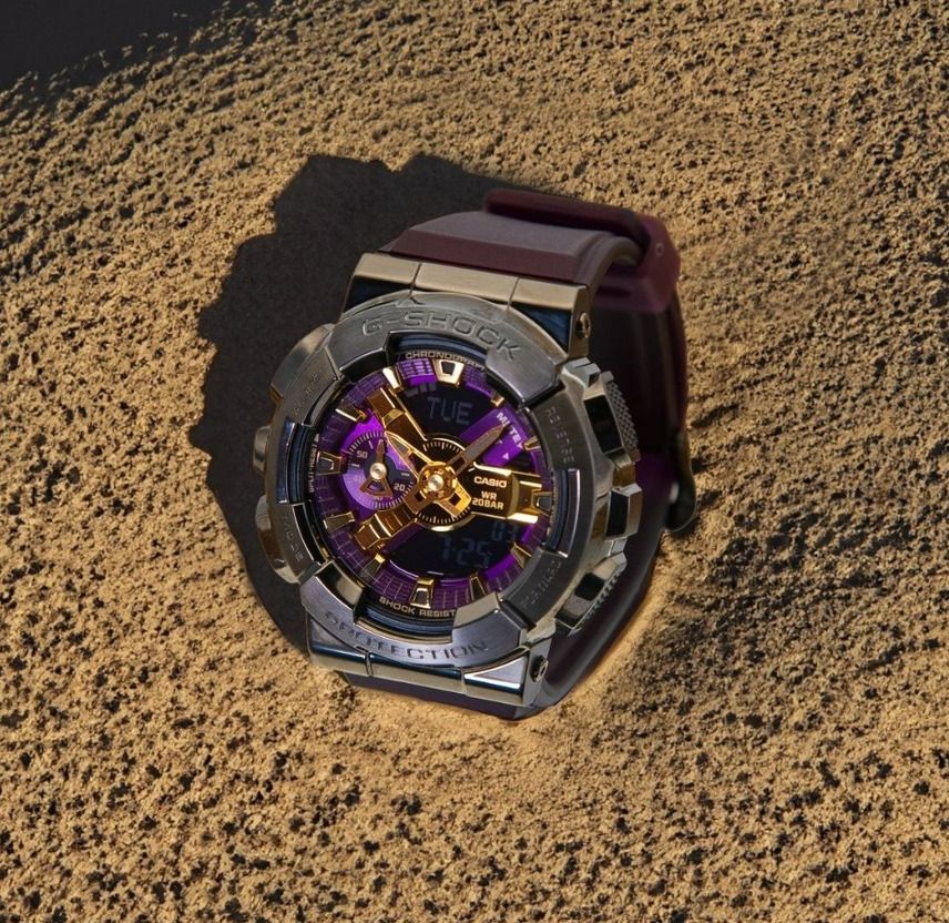 Casio G-Shock GM-110CL-6A Purple Resin World time Stopwatch Alarm 200 ...