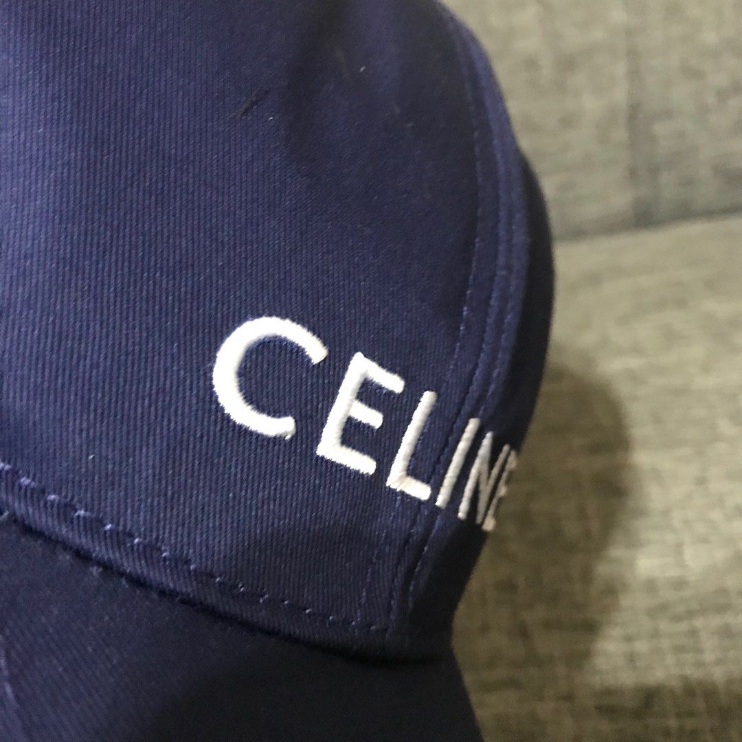 Celine Script Navy Blue Hat on Carousell