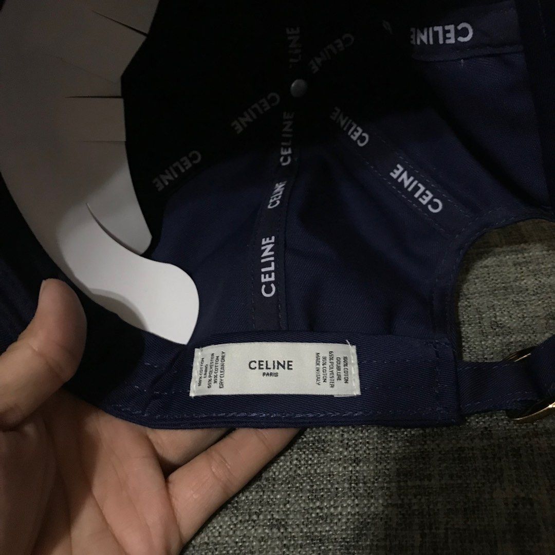Celine Script Navy Blue Hat on Carousell
