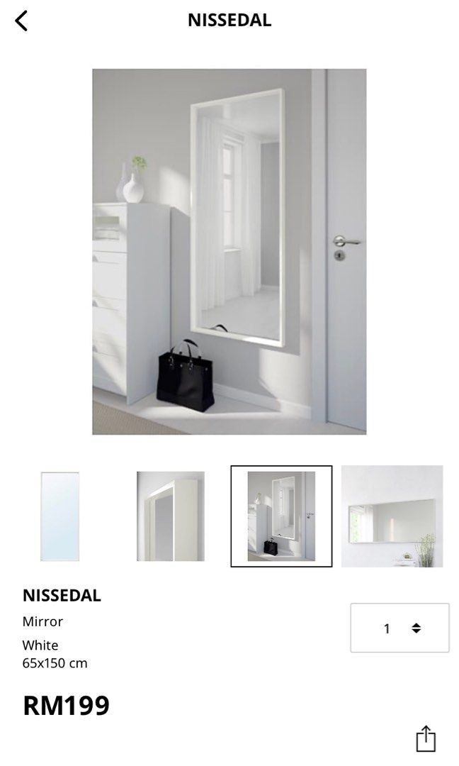 Cermin Ikea, Furniture & Home Living, Home Decor, Mirrors on Carousell