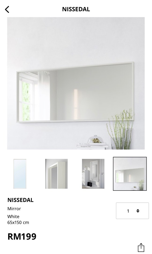 Cermin Ikea, Furniture & Home Living, Home Decor, Mirrors on Carousell