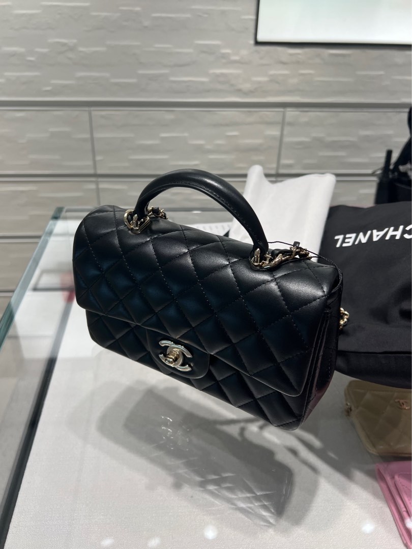 Chanel Mini CF Handle, 名牌, 手袋及銀包 - Carousell