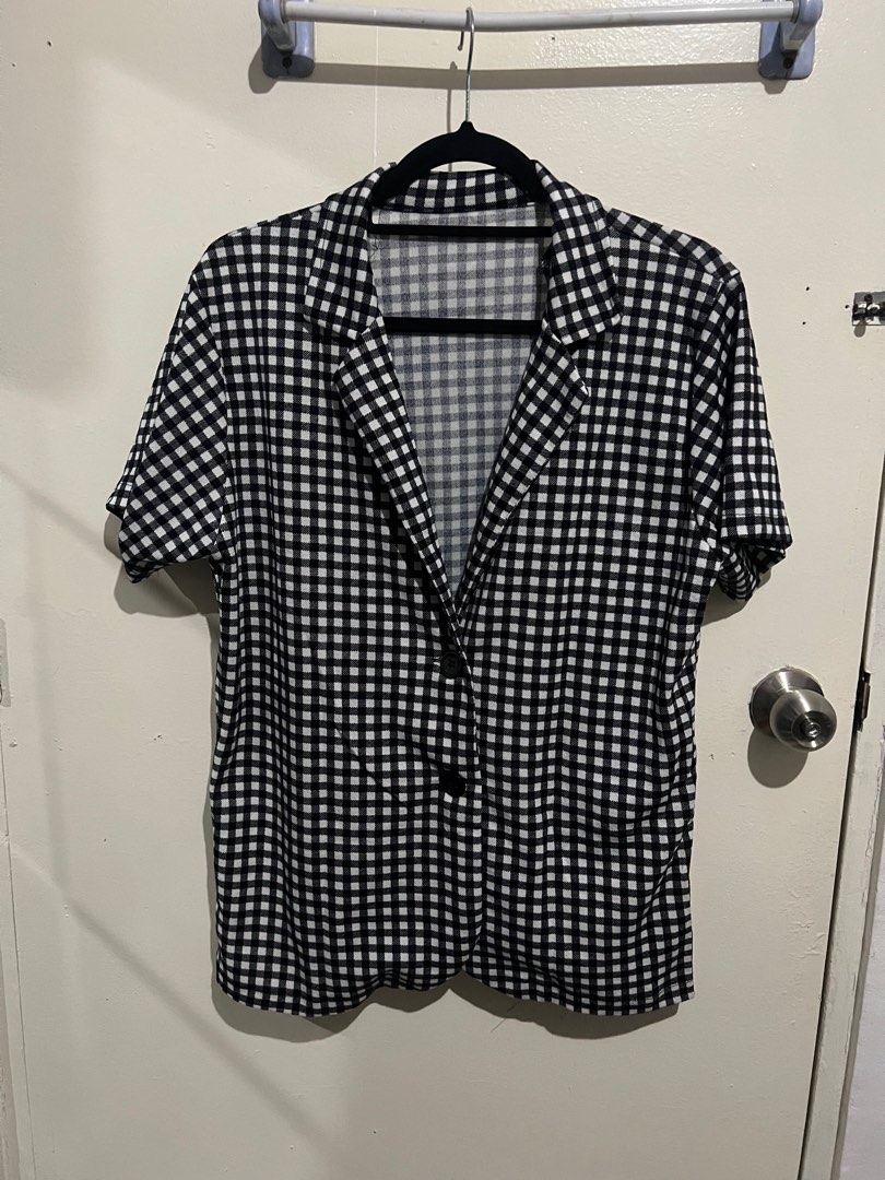 Checkered Polo Shirt, Women's Fashion, Tops, Blouses on Carousell