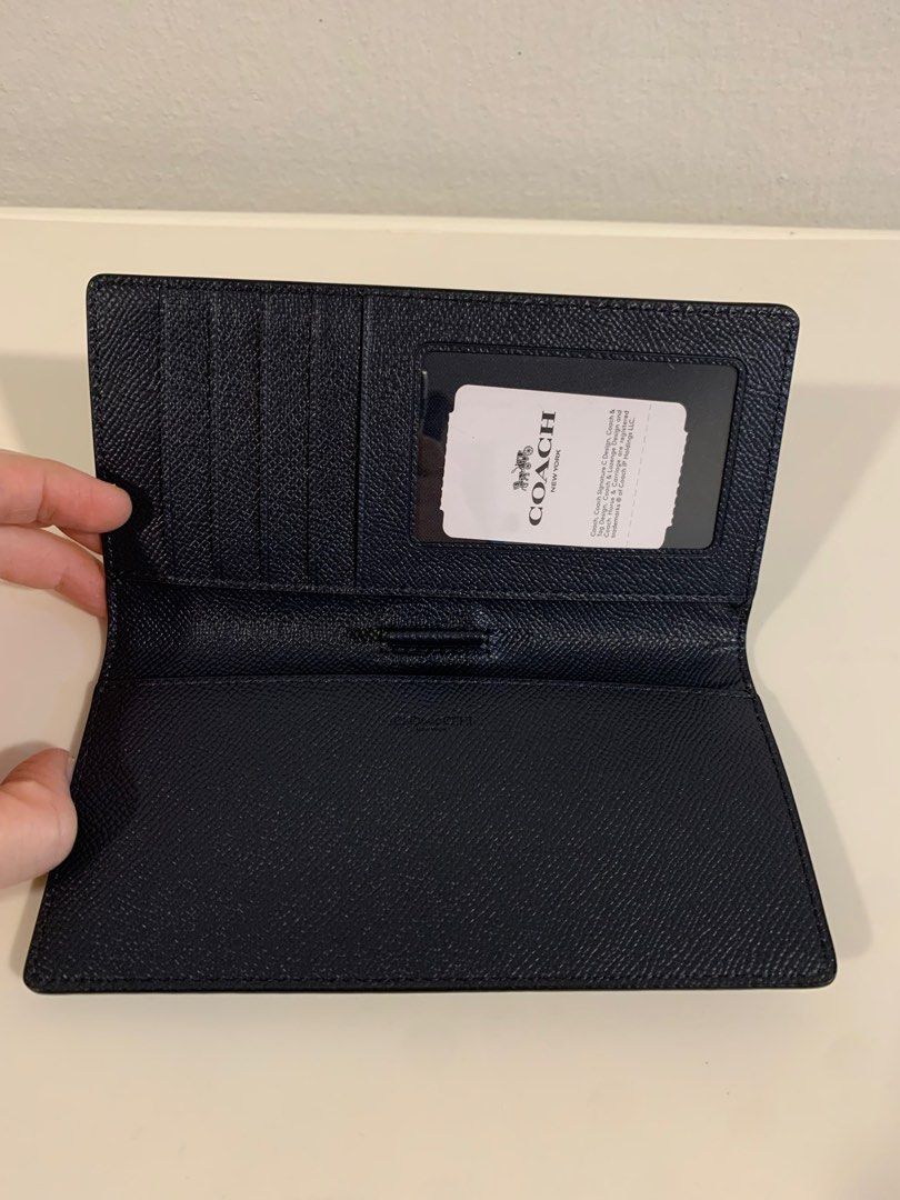 Coach bifold long wallet in blue, Women's Fashion, Bags & Wallets ...