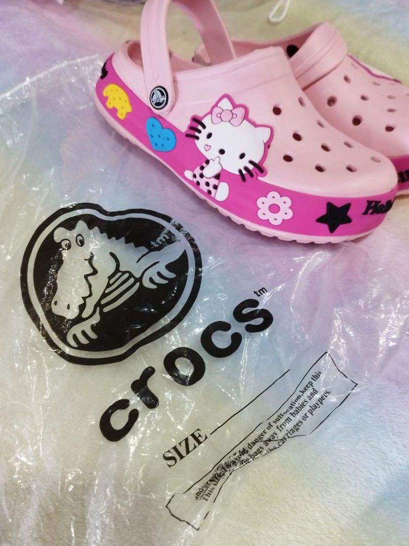 Crocs hello kitty clogs, Babies & Kids, Babies & Kids Fashion on Carousell