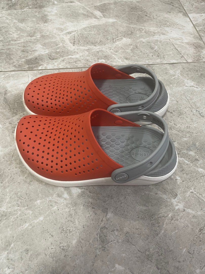 Crocs LiteRide (Orange) J1, Babies & Kids, Babies & Kids Fashion on ...