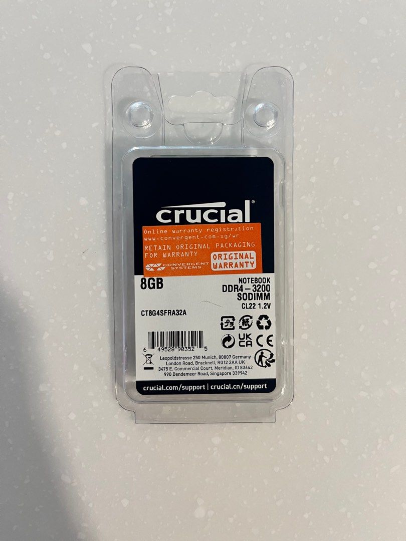 Crucial DDR4-3200 8GB RAM, Computers & Tech, Parts & Accessories ...