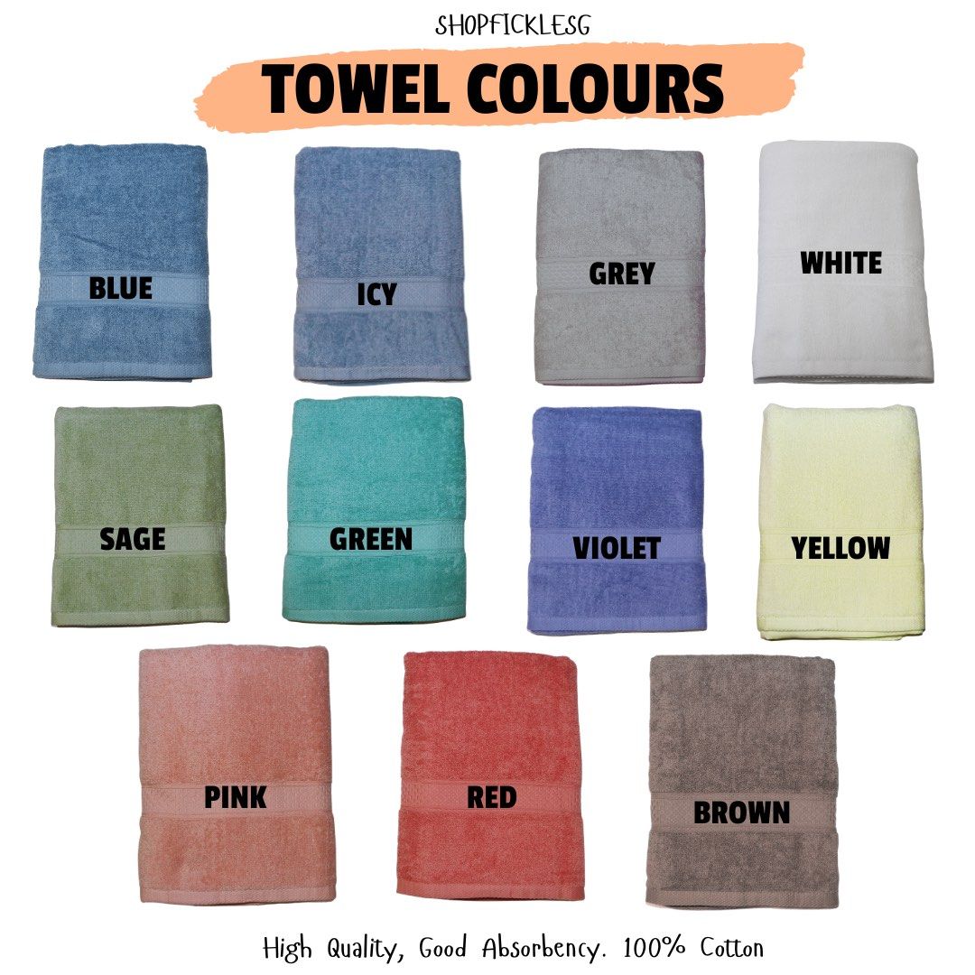 CUSTOMISED Face + Bath Towel Bundle Set, Furniture & Home Living ...