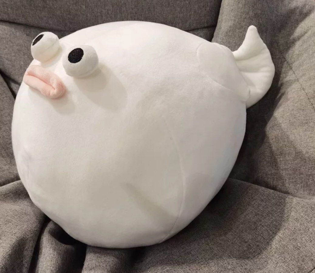 Cute Big Eye Fish Flush Toy Stuffes Kawaii Fat Puffer Fish, Hobbies ...