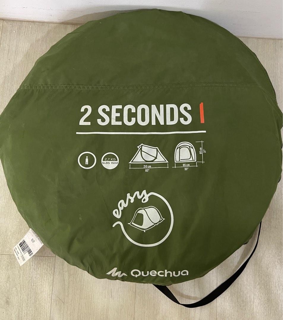 Decathlon Quechua 2 seconds 1 bedroom tent, Sports Equipment, Hiking ...