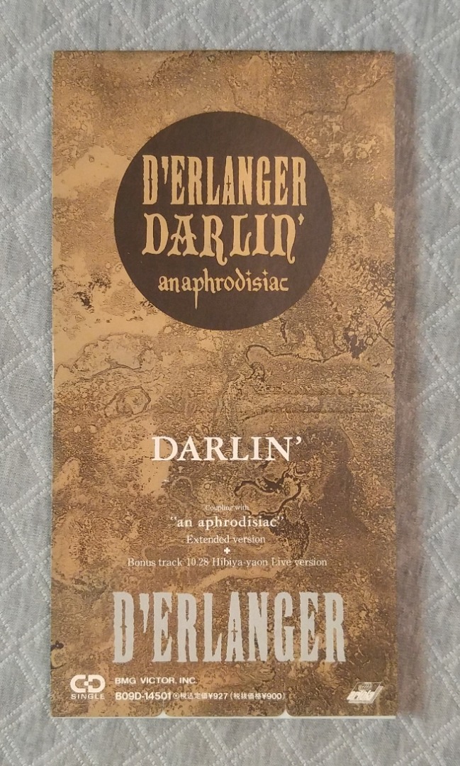 D'Erlanger - Darlin' 日版 二手單曲 CD, 書籍、休閒與玩具, 樂器、音樂相關, CD、DVD在旋轉拍賣