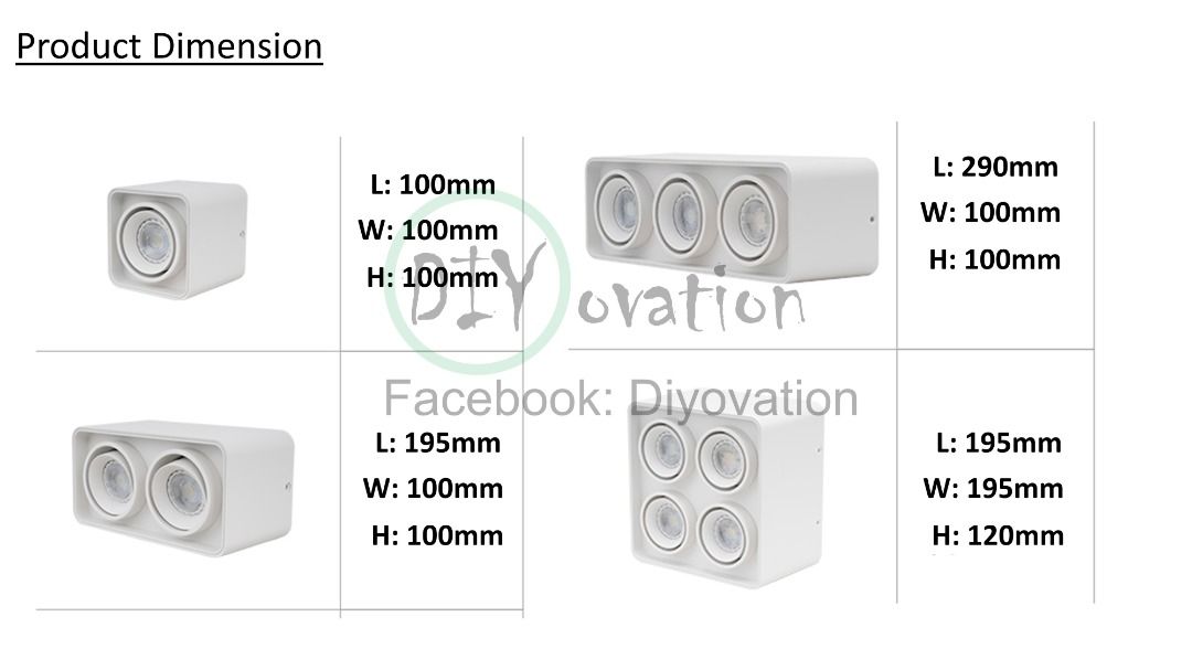 Designer Surface Spot Light Fitting/ HDB Concrete Ceiling spot light ...