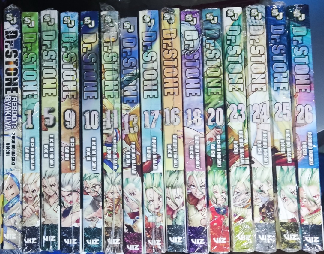 Dr Stone manga volumes 1,5,9,10,11,16,17,18,20,23,24,25,26 and Reboot ...