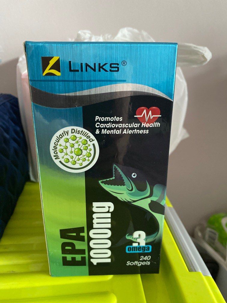 EPA 1000mg Omega 3 (240 Softgels), Health & Nutrition, Health ...