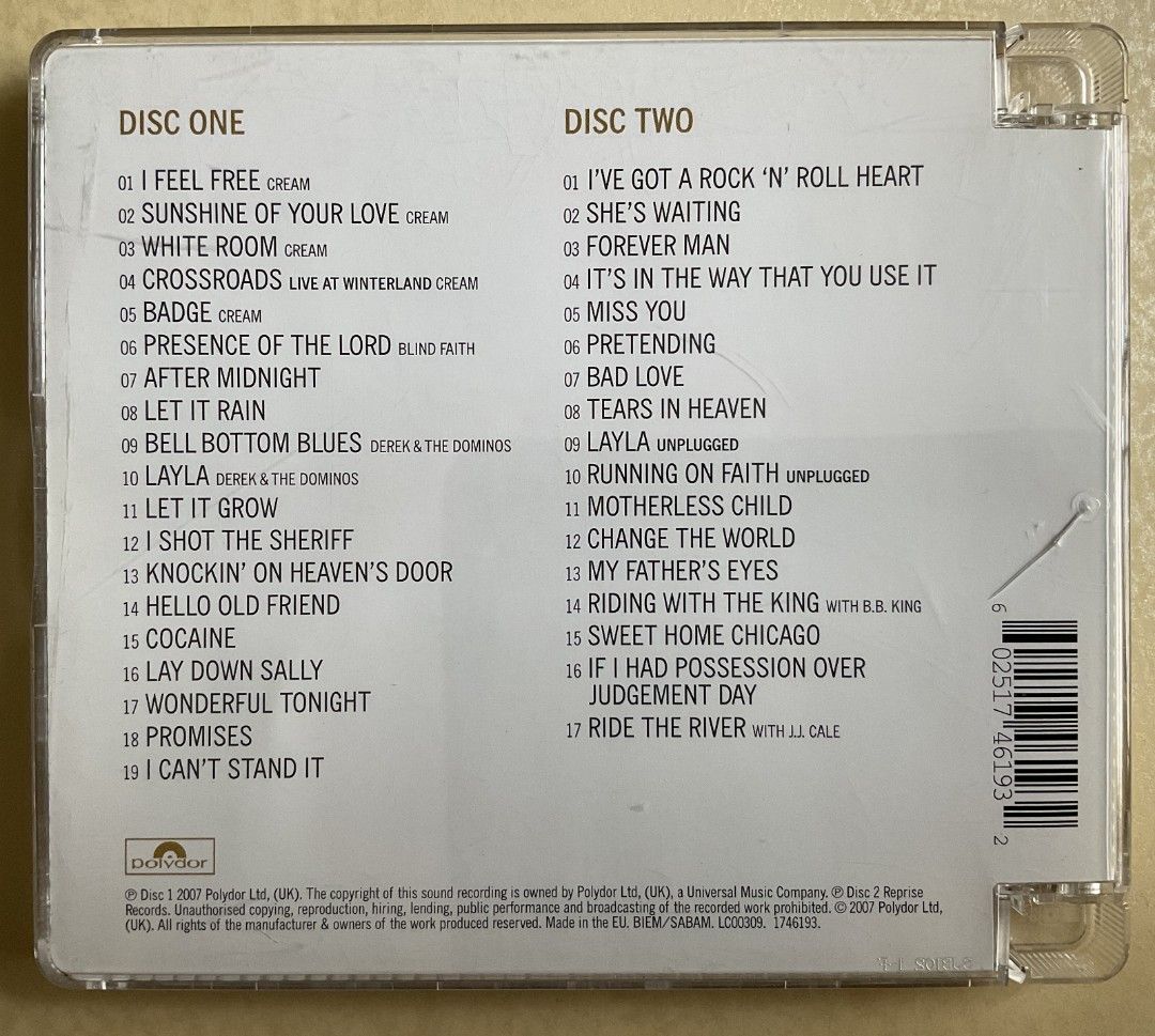 Eric Clapton: Complete Eric Clapton 2CD, Hobbies & Toys, Music & Media ... Eric Clapton: Complete Eric Clapton 2CD, Hobbies & Toys, Music & Media ...