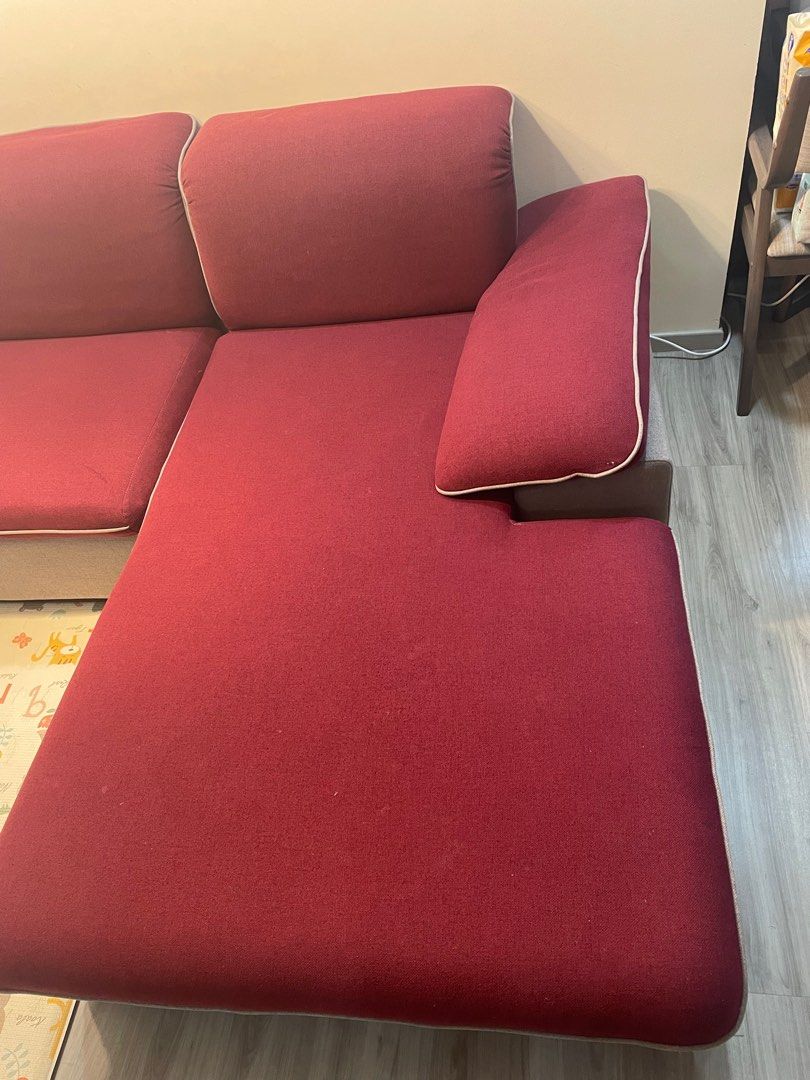 Fabric L-shaped Sofa: 3meter length, Furniture & Home Living, Furniture ...