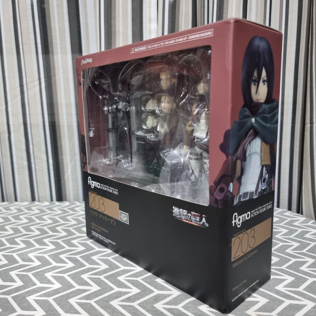 Figma Attack on Titans Levi 213 & Mikasa Ackerman 203, Hobbies & Toys, Toys & Games on Carousell