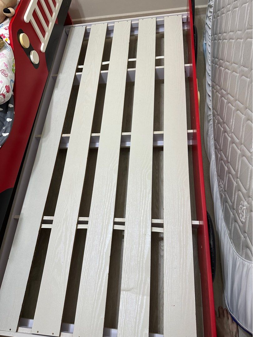 Fire Engine Bedframe with Trunk Bed, Furniture & Home Living, Furniture ...
