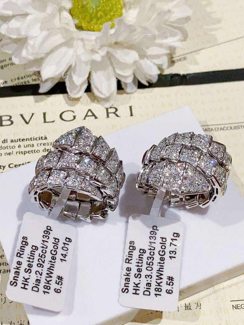 Full paved diamond 3loop ring 18k gold hks, Women's Fashion, Jewelry ...