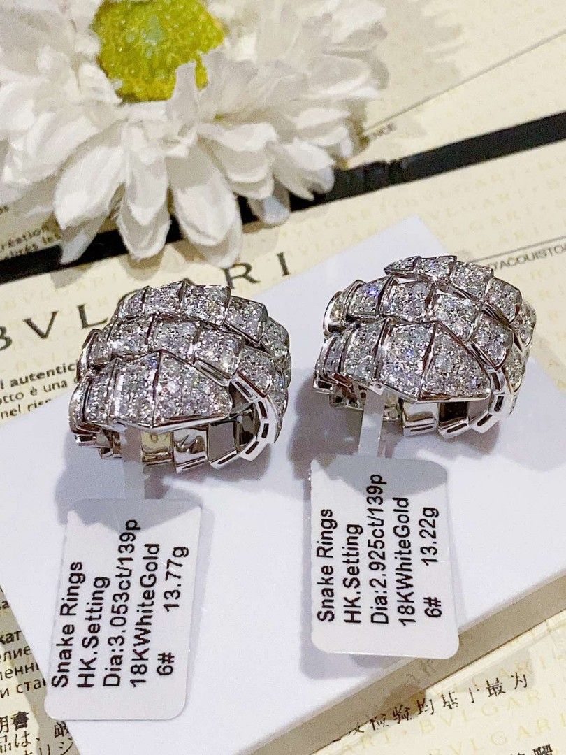 Full paved diamond 3loop ring 18k gold hks, Women's Fashion, Jewelry ...