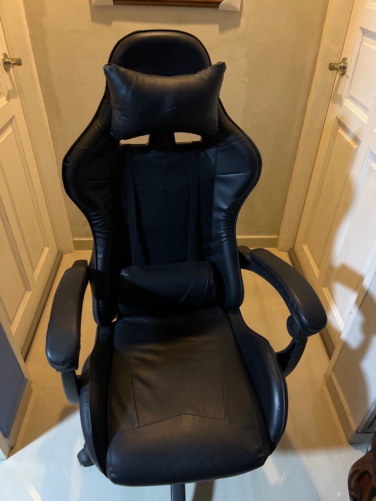Gaming chair with neck and lumbar support, Furniture & Home Living ...