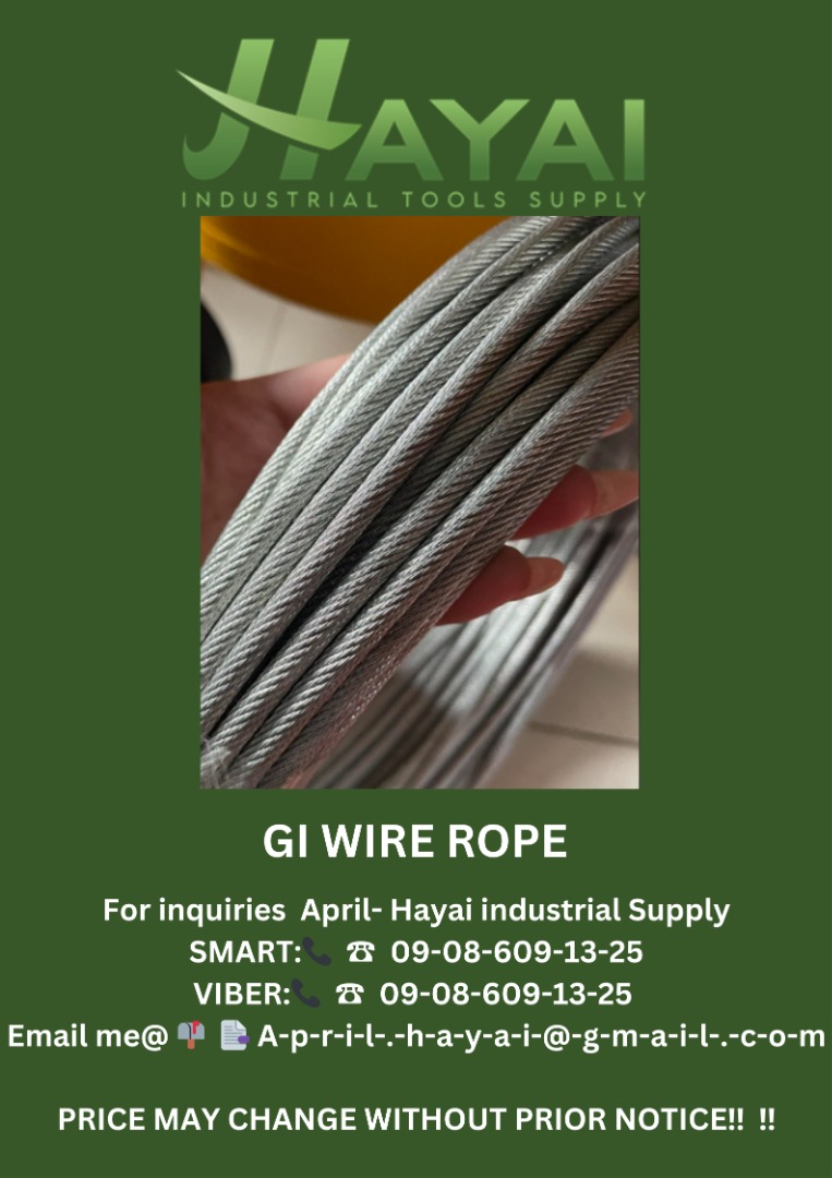 GI wire rope, Commercial & Industrial, Construction Tools & Equipment ...