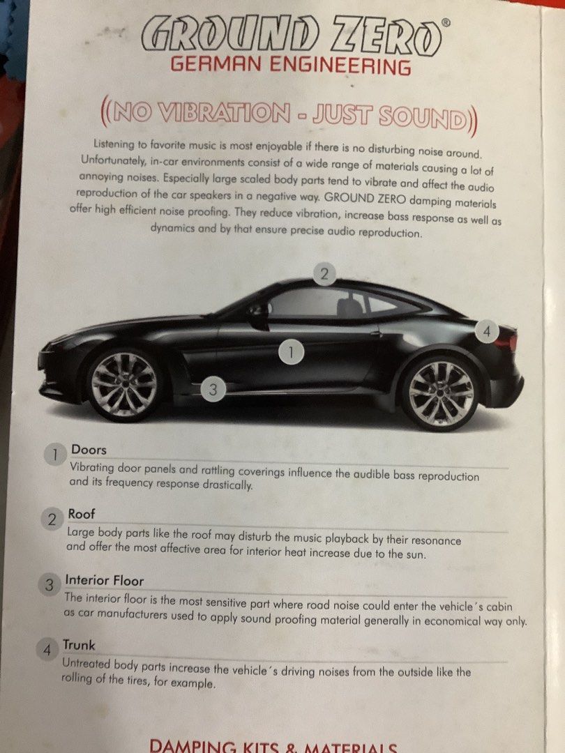 GROUND ZERO Sound proofing , Car Accessories, Accessories on Carousell