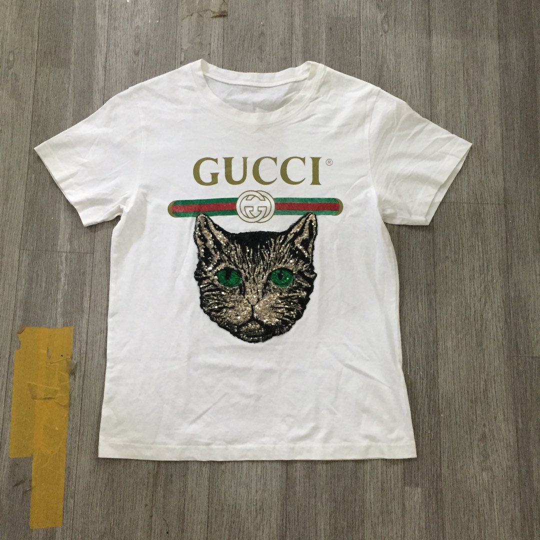 Gucci Tshirt (Cat Design) - Small, Luxury, Apparel on Carousell