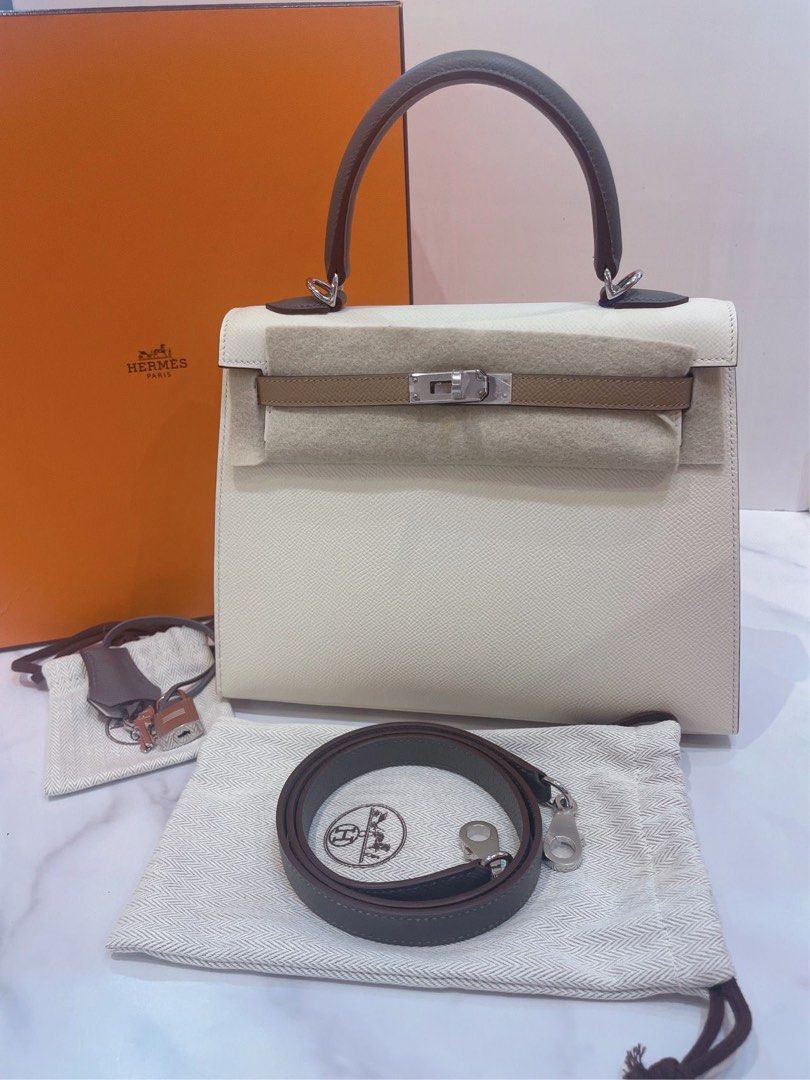 Hermes Kelly 25 Epsom Tricolour, Luxury, Bags & Wallets on Carousell