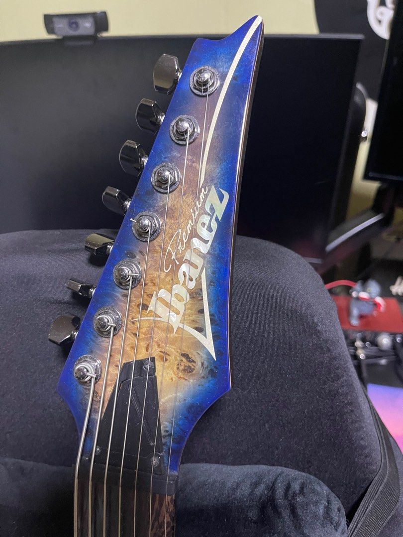 Ibanez RG1027PBF-CBB Premium 7-String Electric Guitar w/Case, Cerulean Blue Burst, Hobbies ...