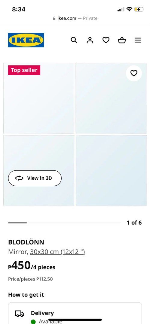 IKEA BLODLÖNN MIRROR, Furniture & Home Living, Home Decor, Mirrors on ...