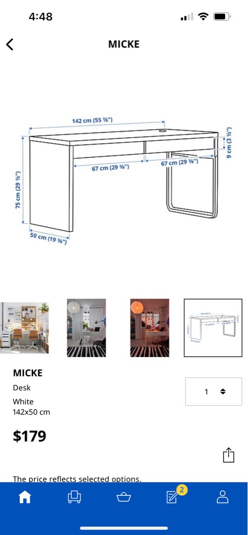 IKEA Micke Study Table, Furniture & Home Living, Furniture, Tables ...