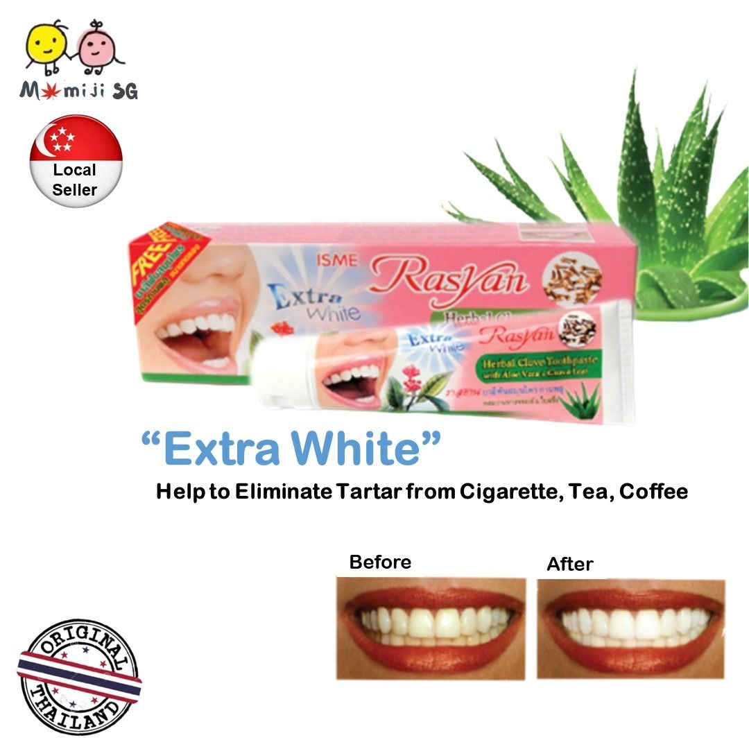 ISME RASYAN Herbal Clove Toothpaste (100g) Extra White with Aloe Vera ...