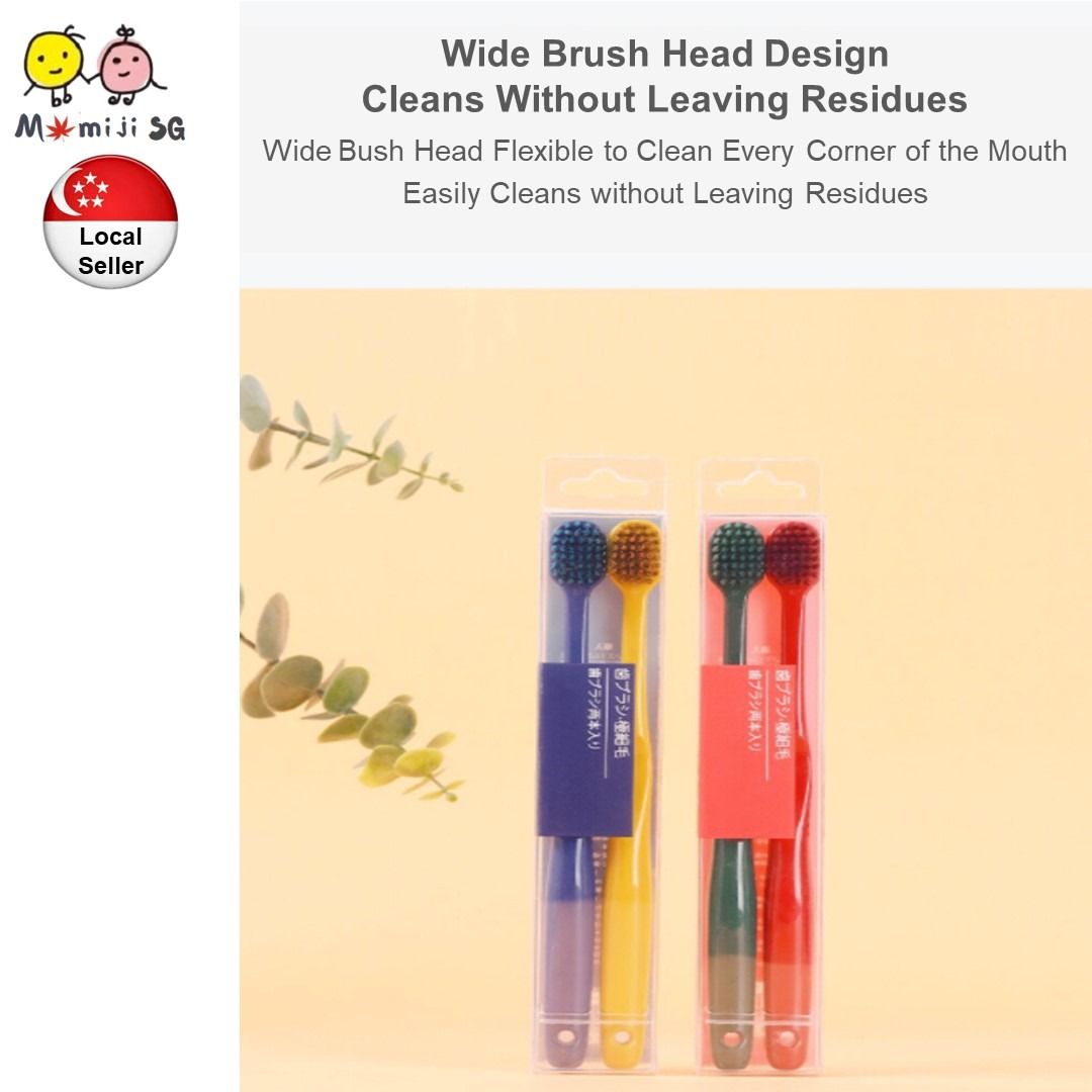 Japan Soft & Sharpened Bristle Wide Head Toothbrush for Bleeding Gums ...