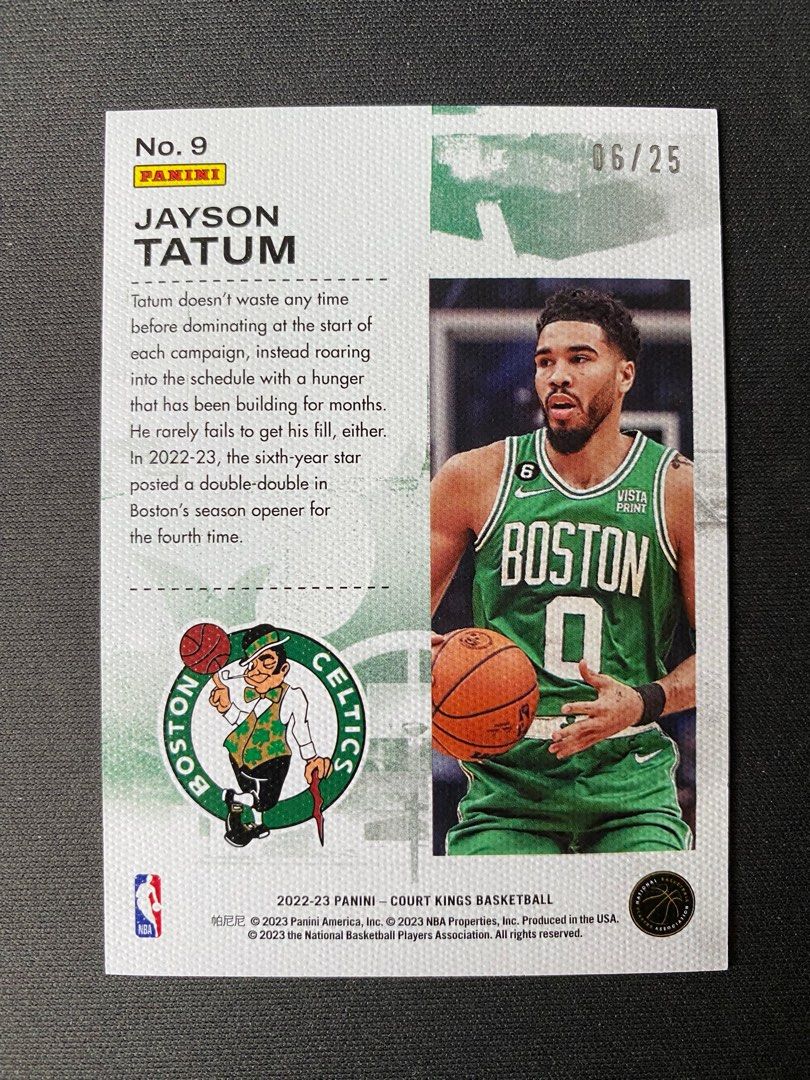 Jayson Tatum 2022-23 Panini Court Kings Double Exposure Green 06/25 ...