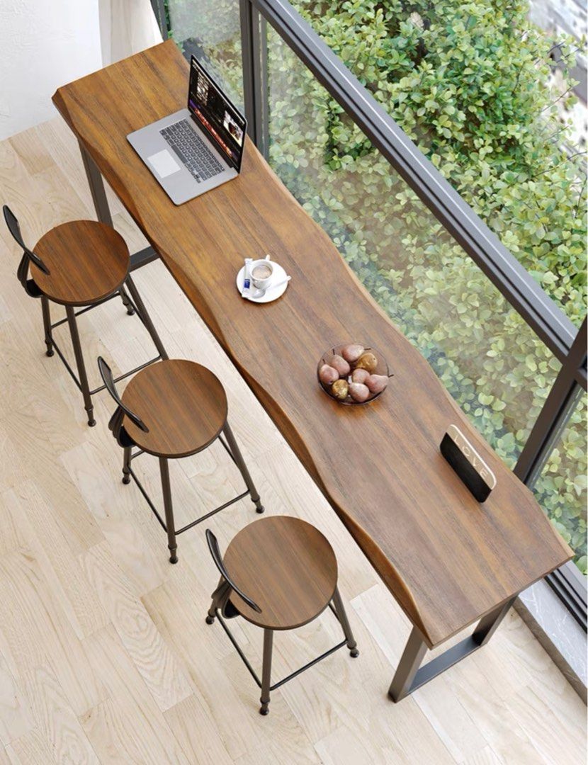 JEDCAL Rustic Bar Table & Stools, Furniture & Home Living, Furniture ...