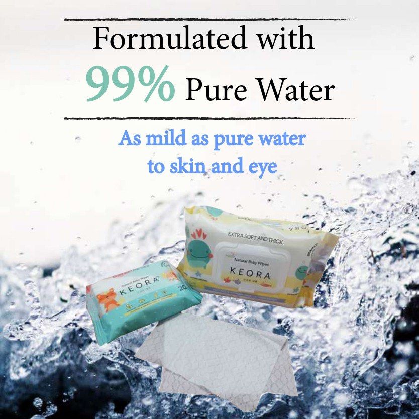 Keora Natural Wet Wipes 99% Pure Water With Aloe Vera & Vit E (With ...