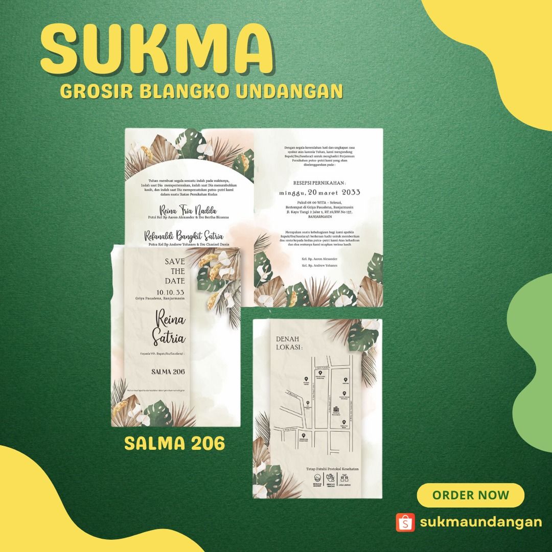 KERTAS UNDANGAN SALMA 206 BONTONOMPO SUKMA UNDANGAN 083130302727, Serba Serbi, Others di Carousell